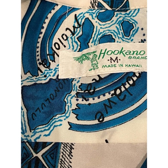 Vintage | Shirts | Vintage Hookano Hawaiian Island Shirt Size M White Blue Sailing | Poshmark